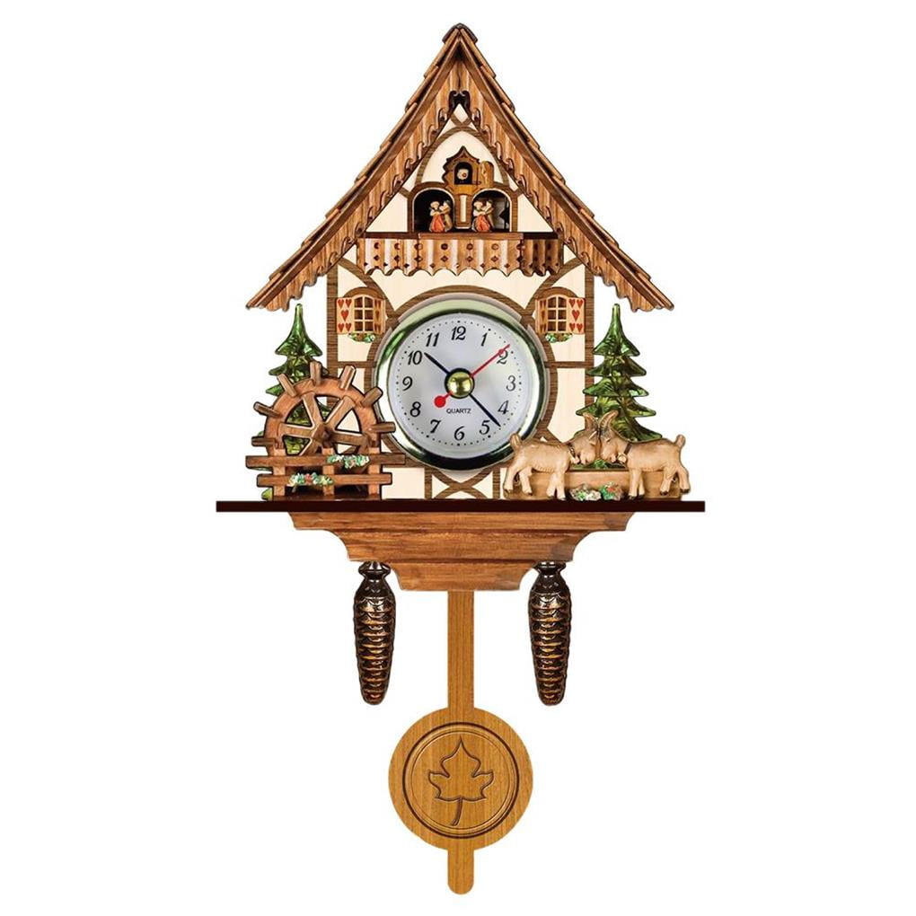 DESTYER Clock Bird Antique Wood Scandinavian Style Pendent Wall-mounted ...