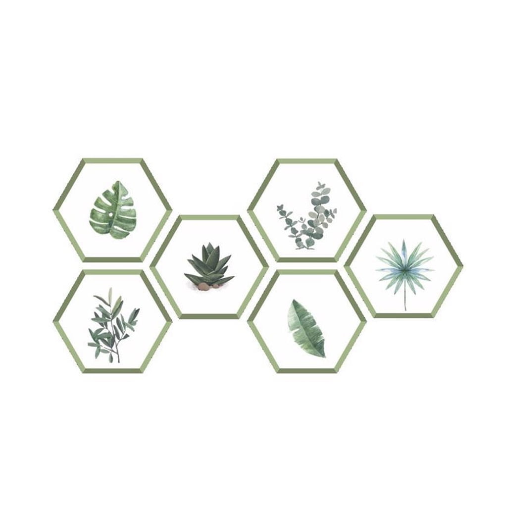 DESTYER Green Plant Wall Sticker Potted Plants Wallpaper Removable ...