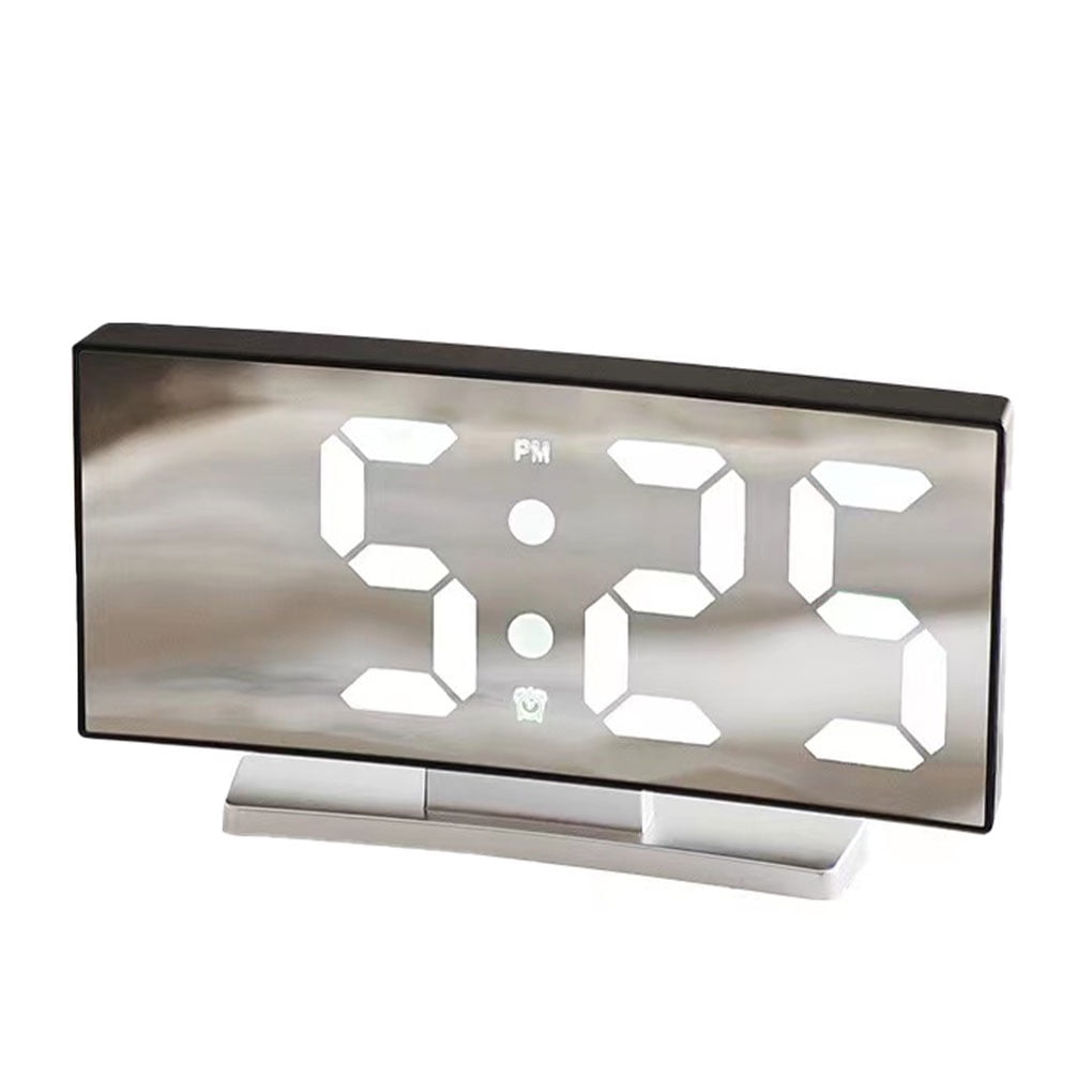DESTYER LED Clock Curved Surface Adjustable Light Table Decor USB Time ...