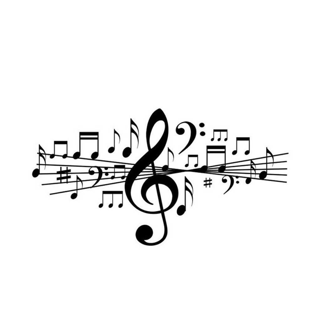 DESTYER Music Notes Wall Sticker Living Room Indoor Scene Layout Self ...