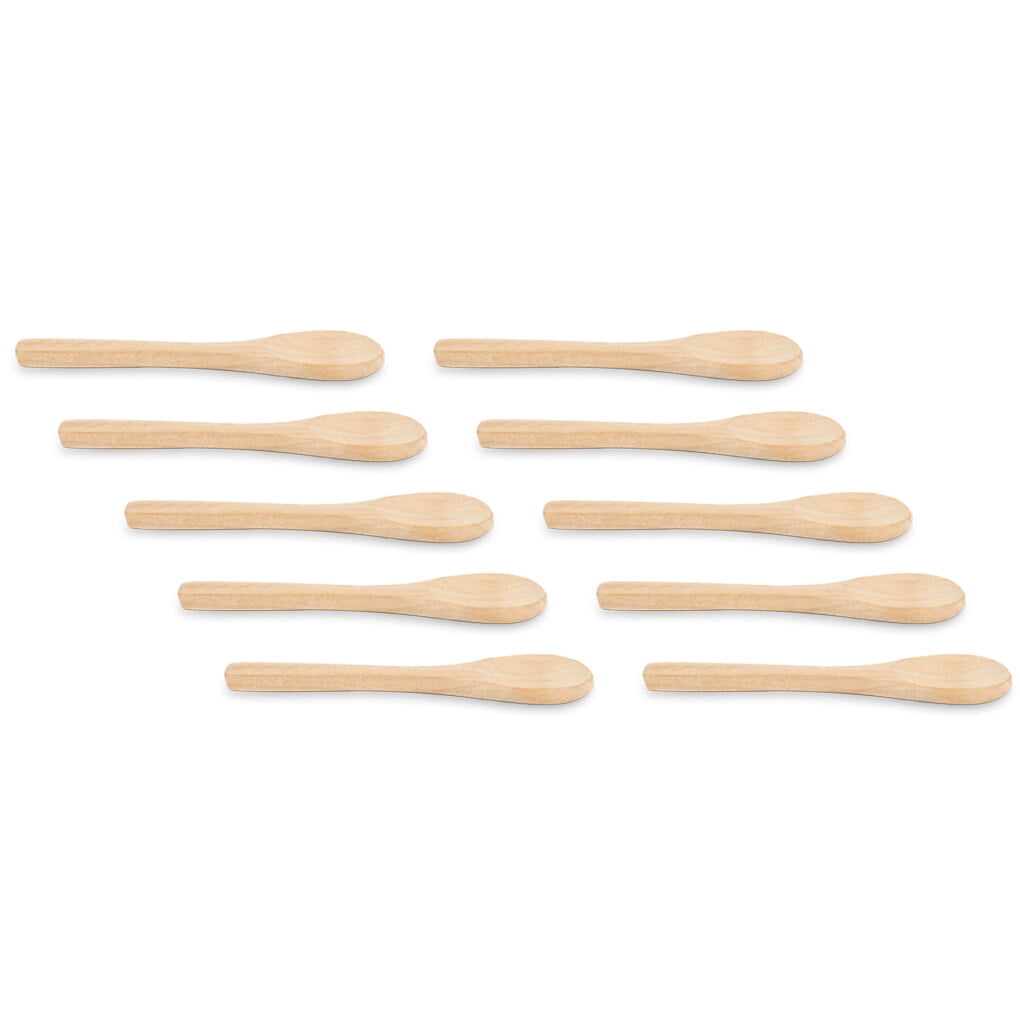 DESTYER Pack of 10 Small Wooden Spoons Children Dining Tools Bar ...