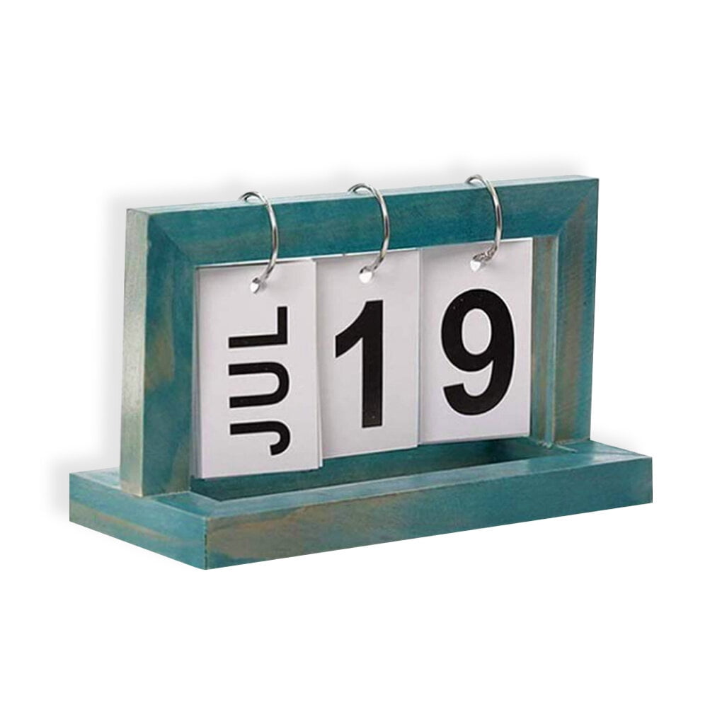 DESTYER Page Turning Calendar Office Bedroom Table Standing Decoration ...