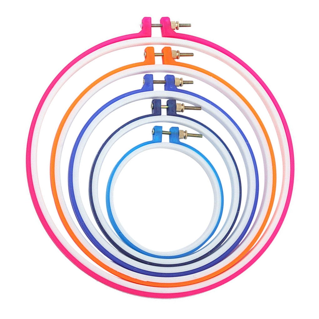 DESTYER Stitch Hoops Plastic Embroidery Frame Adjustable Kit Hoop Art ...