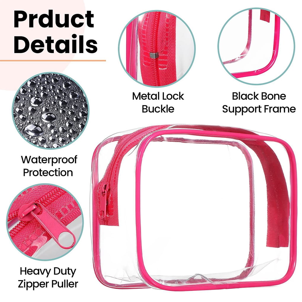 DESTYER Travel PVC Cosmetic Bags Clear Fashion Zipper Pouch Makeup Bag ...