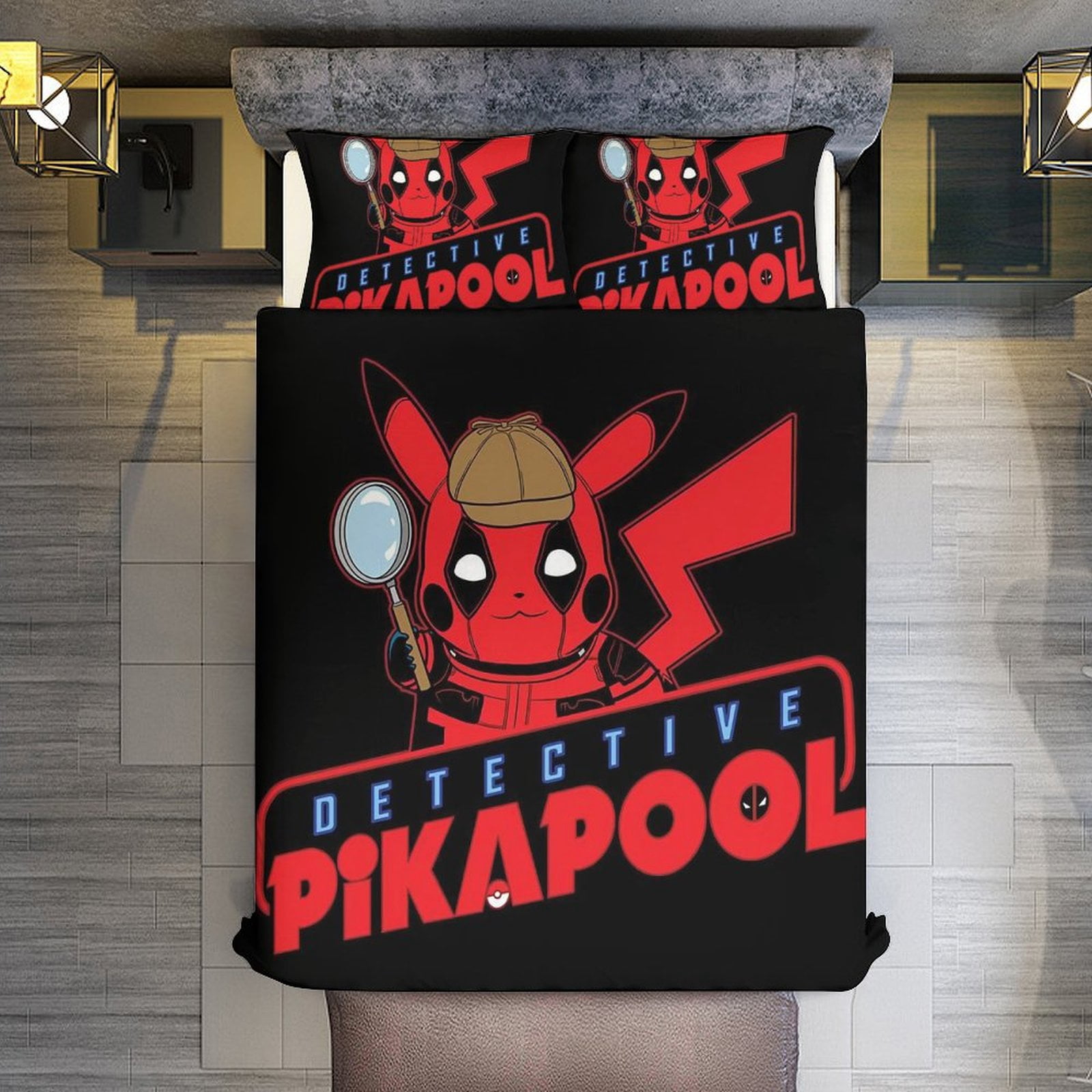 DETECTIVE PIKAPOOL Bedding Duvet Cover Queen Size for Kids and Adults ...