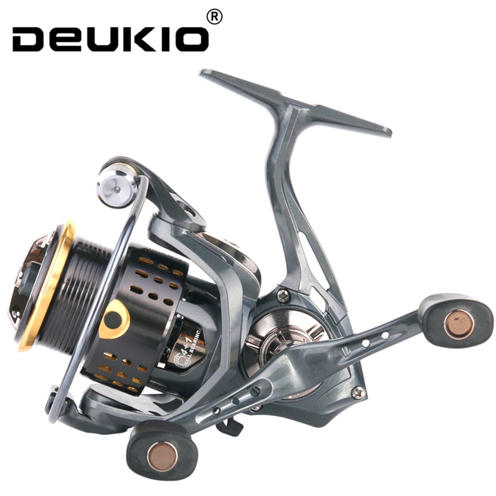 DEUKIO New Double Handle 2000 3000 Series 5.2:1 Gear Ratio 13LB Max Drag Metal Spool Spinning ...