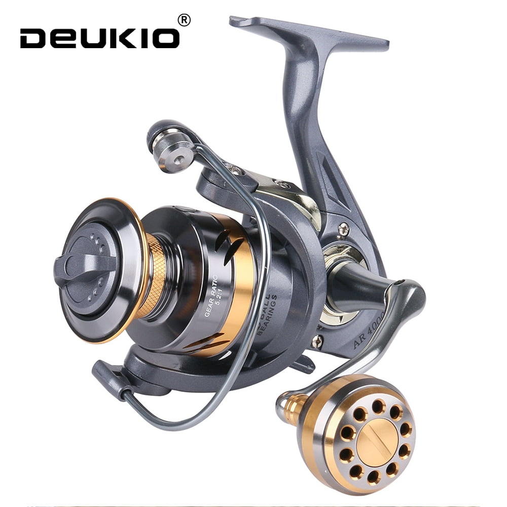 DEUKIO Spinning Fishing Reel AR2000-7000 Speed Ratio 5.2:1 Bearing 2BB Metal Spool Foldable ...
