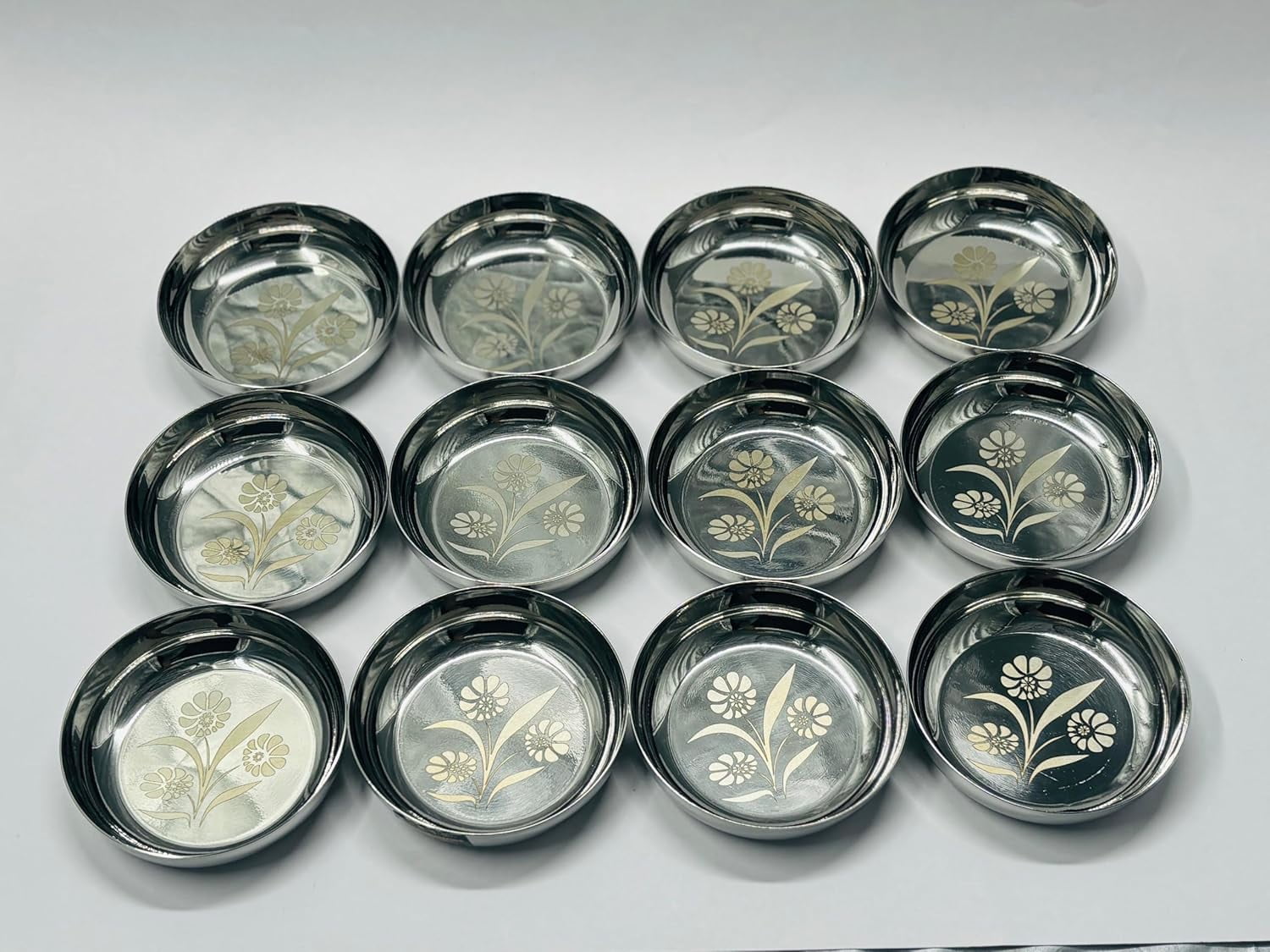 DEV INDUSTRIES Halwa PlateSnacks Plate Lazer Design Steel Plate Small ...