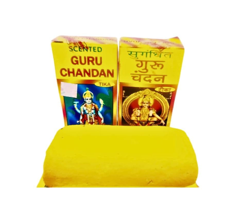 DEV POOJA STORE Scented Chandan Chok Chandan tika for Daily Pooja Tika Tilak Pack of 3 Guru ...