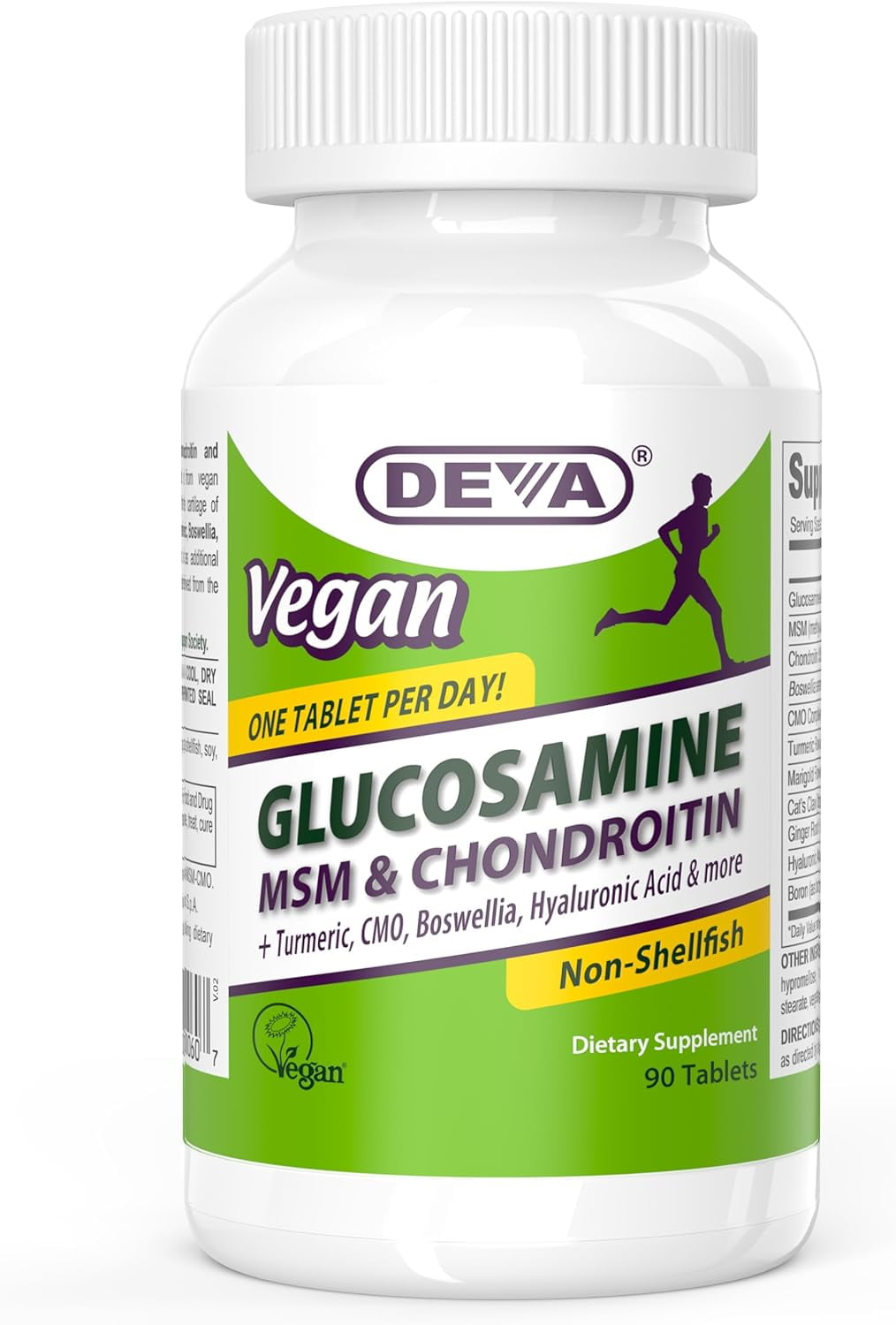 DEVA Vegan Glucosamine MSM & Chondroitin + Turmeric, CMO, Boswellia ...