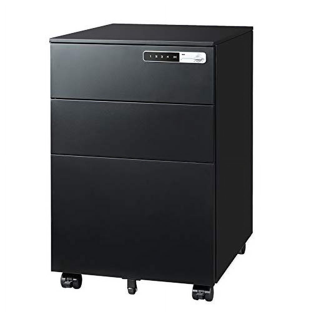 DEVAISE 3 Drawer File Cabinet with Combination Lock, Fully Assembled ...