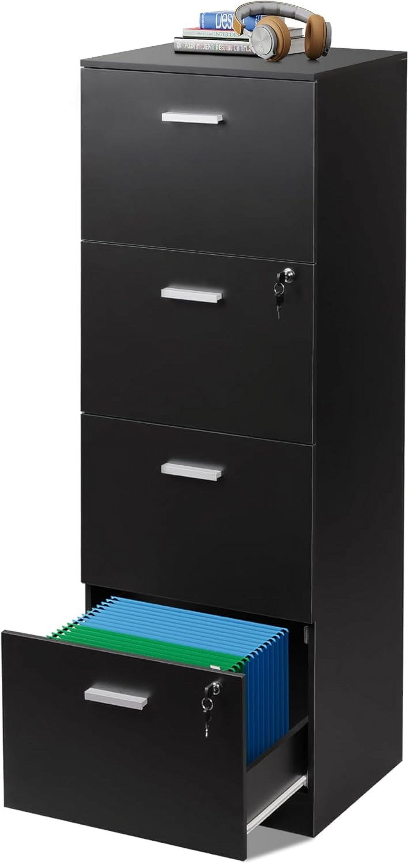 DEVAISE 4 Drawer File Cabinet with Lock, Vertical Filing Cabinet for A4 ...