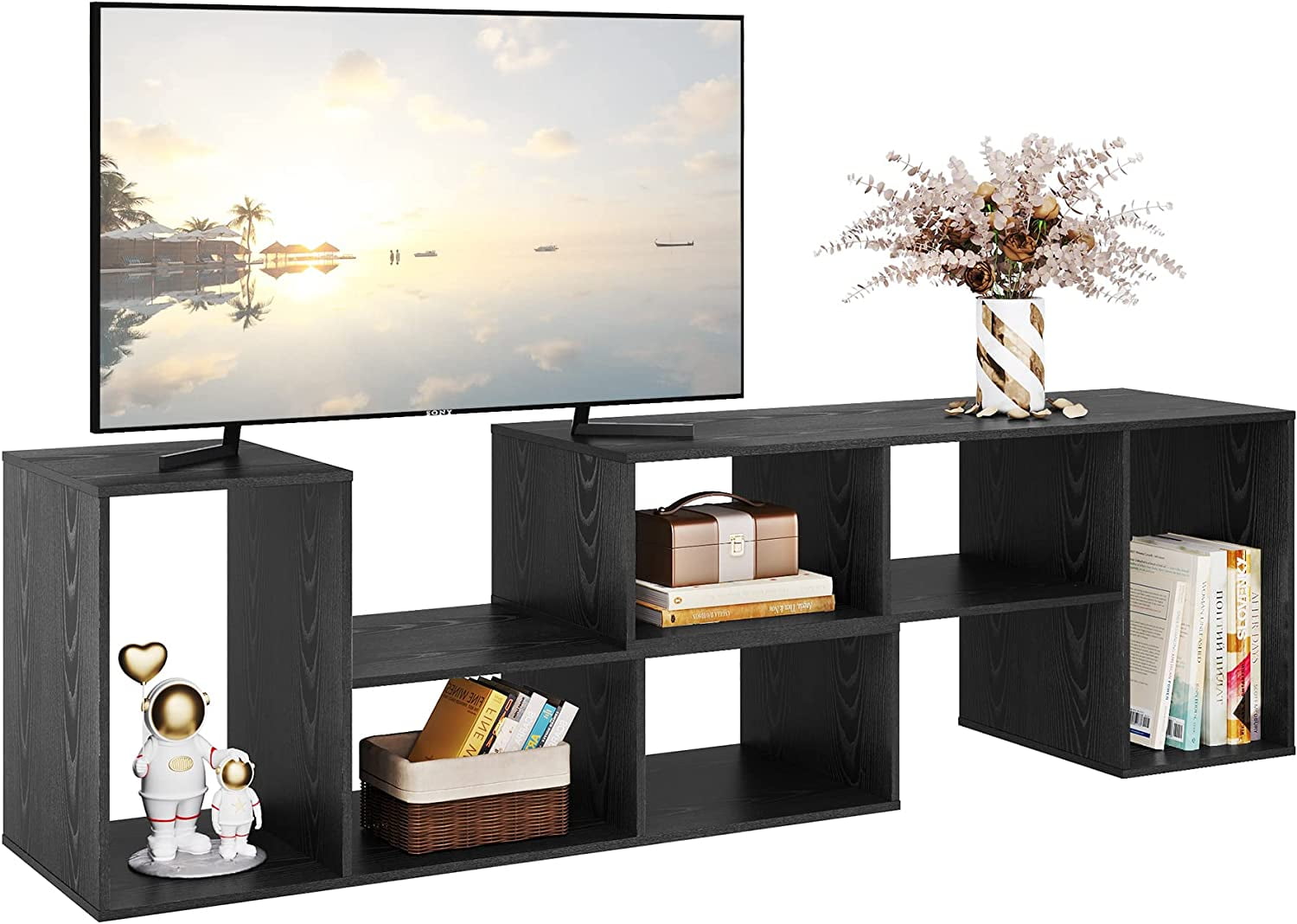 DEVAISE TV Stand, Deformable TV Stand up to 75 Inch TV, Modern ...