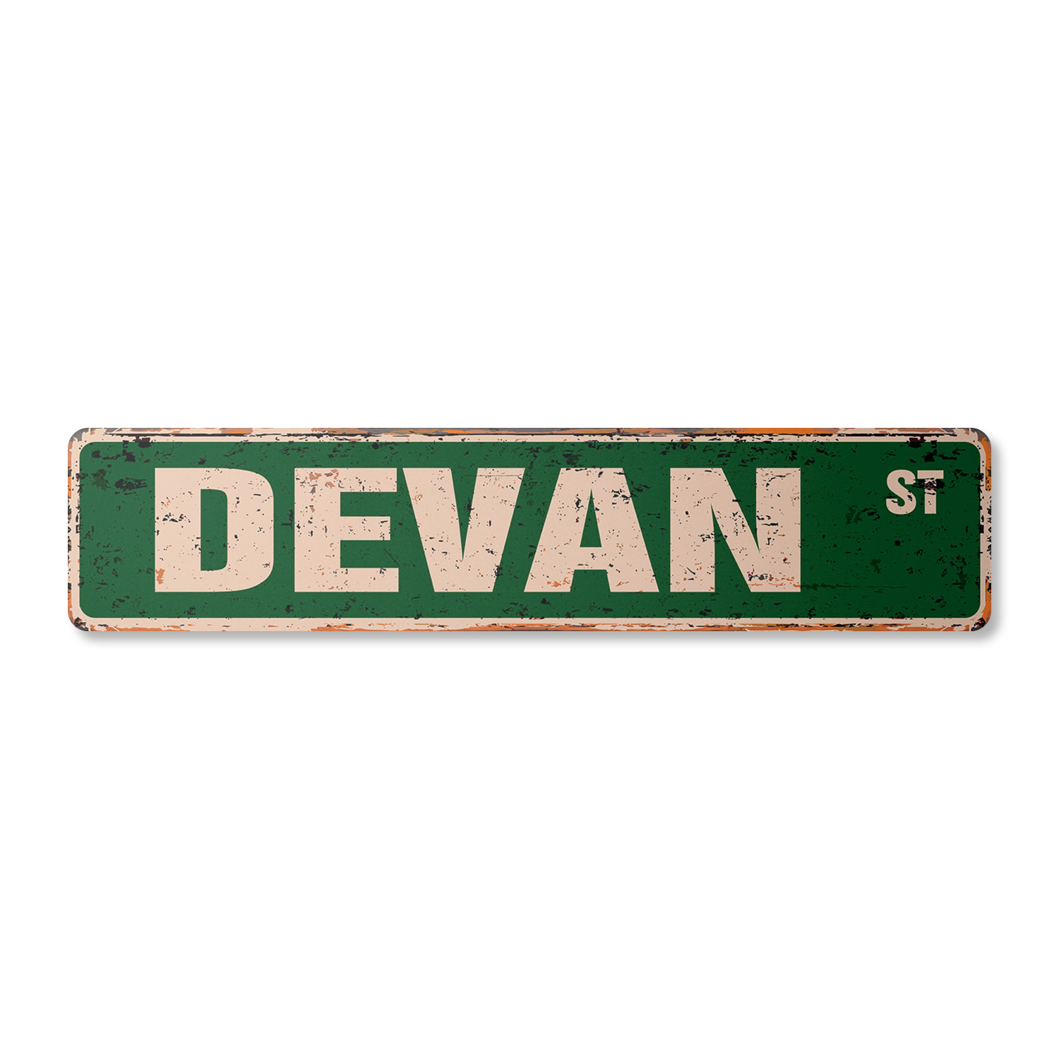 DEVAN Vintage Plastic Street Sign Childrens Name Room Sign | Indoor ...