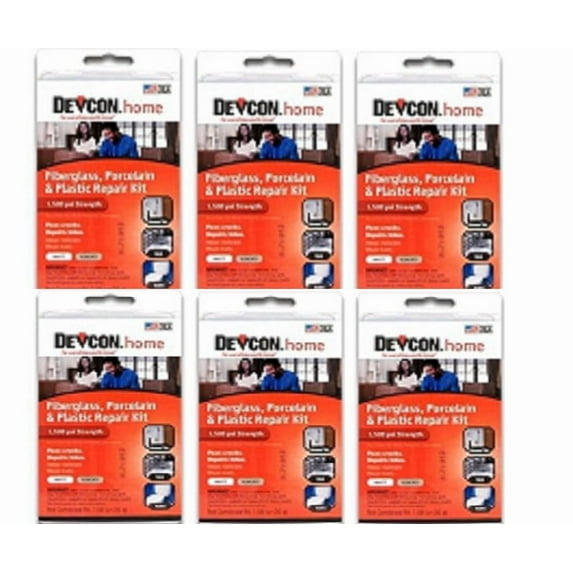 DEVCON (6 pack) Bath Tub Shower Epoxy Fiberglass Repair Kit White / Almond - Walmart.com