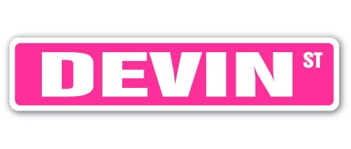 DEVIN Street Sign Childrens Name Room Sign | Indoor/Outdoor | 36" Wide ...