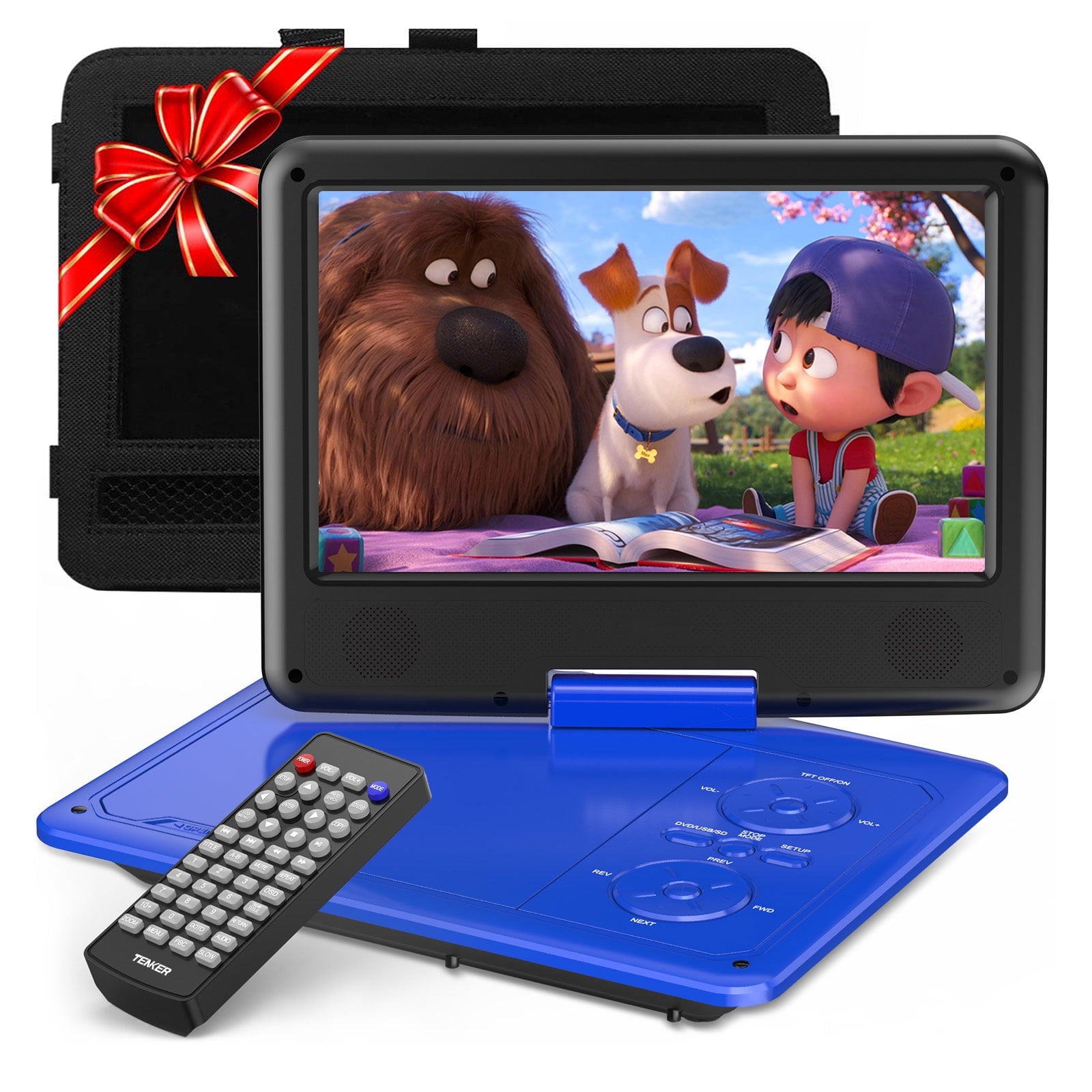 DEVINC 12'' Portable DVD Player for Kids and Car, 9'' Swivel HD Screen ...
