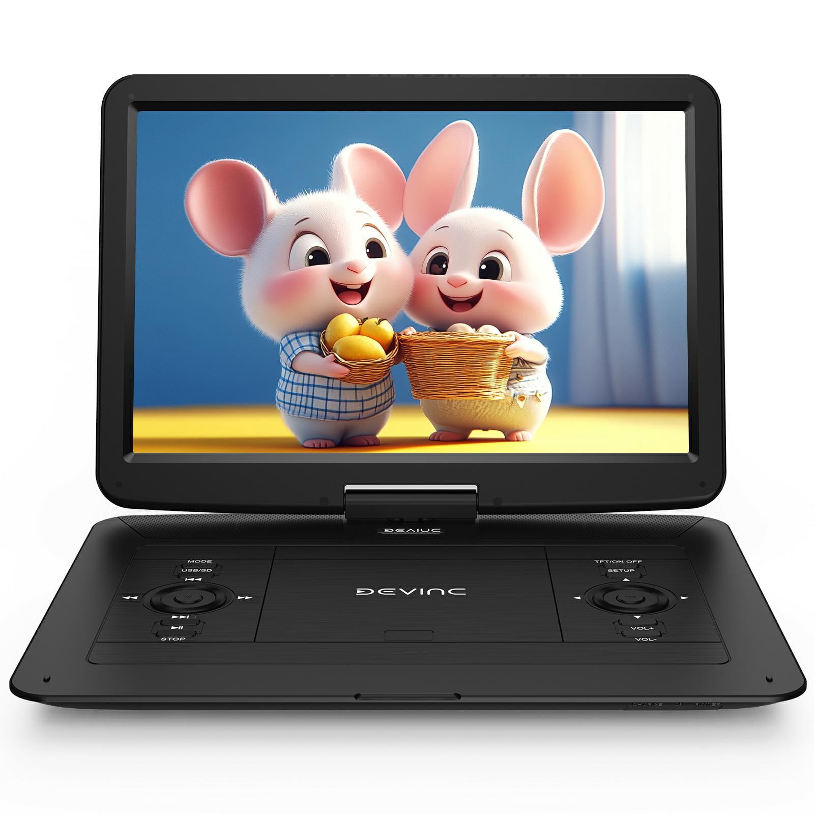 17.9" Portable DVD Player with 15.6" HD Swivel Screen, Support Multiple ...