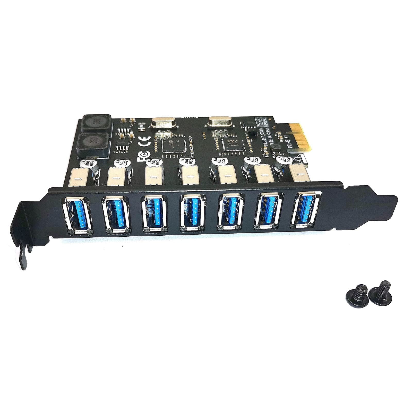 DEVMO USB 3.0 PCI-E KEF16 Expansion Card 7 Ports USB 3.0 Hub Adapter ...