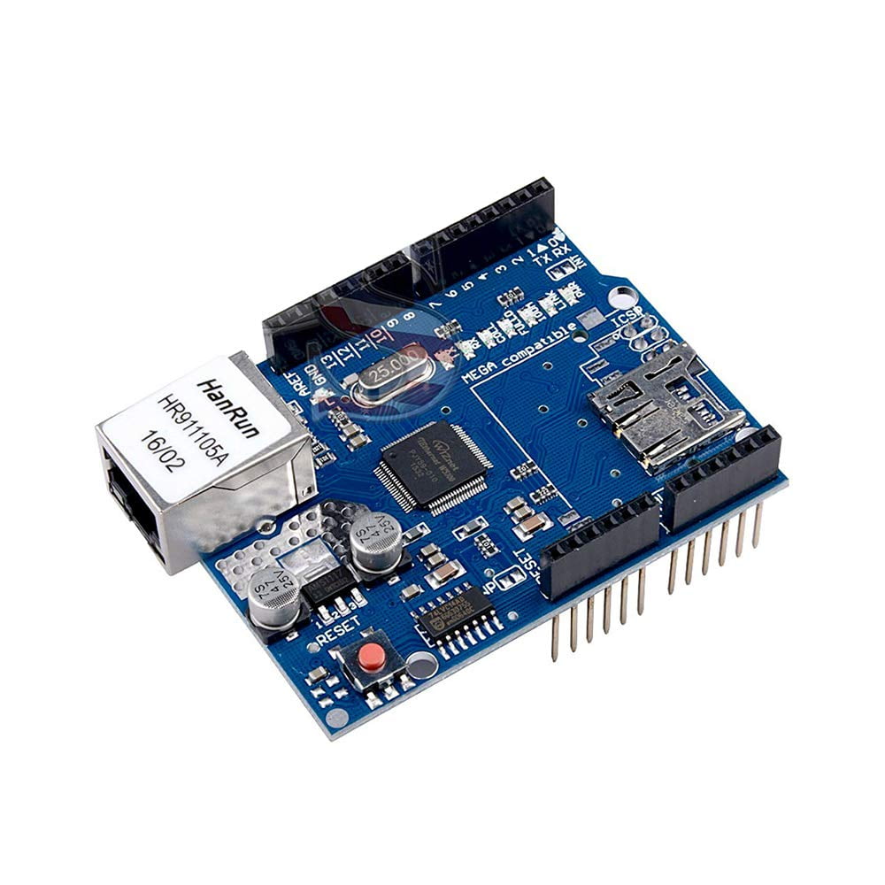 DEVMO W5100 Ethernet Network KEF16 Shield LAN for Ar-duino Expansion Board Module with SD Card ...