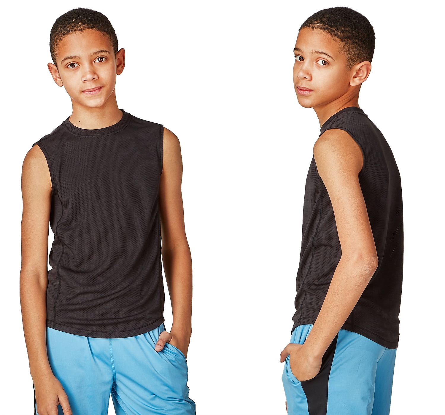 DEVOPS Youth Athletic Quick Dry Sports Fit Tank Top, 2 Pack Boys Active ...