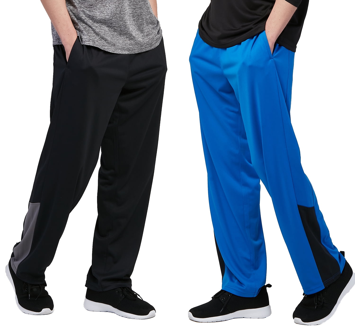 DevOps Men's Workout Sweatpants, 2 Pack, X-Large, Black/Royal Blue ...