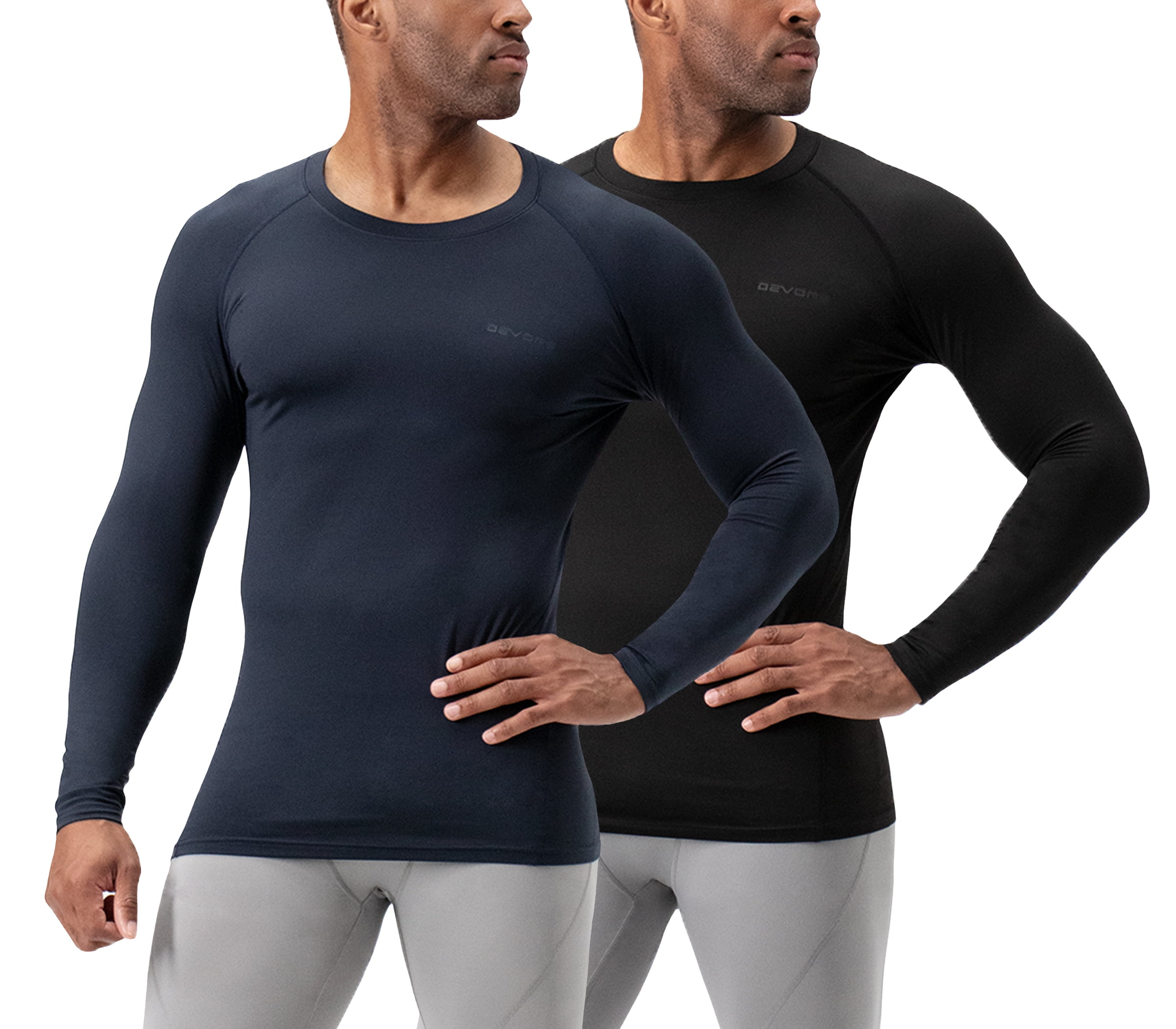 DEVOPS Men's Cold Weather Clothing, 2 Pack Thermal Long Sleeve ...