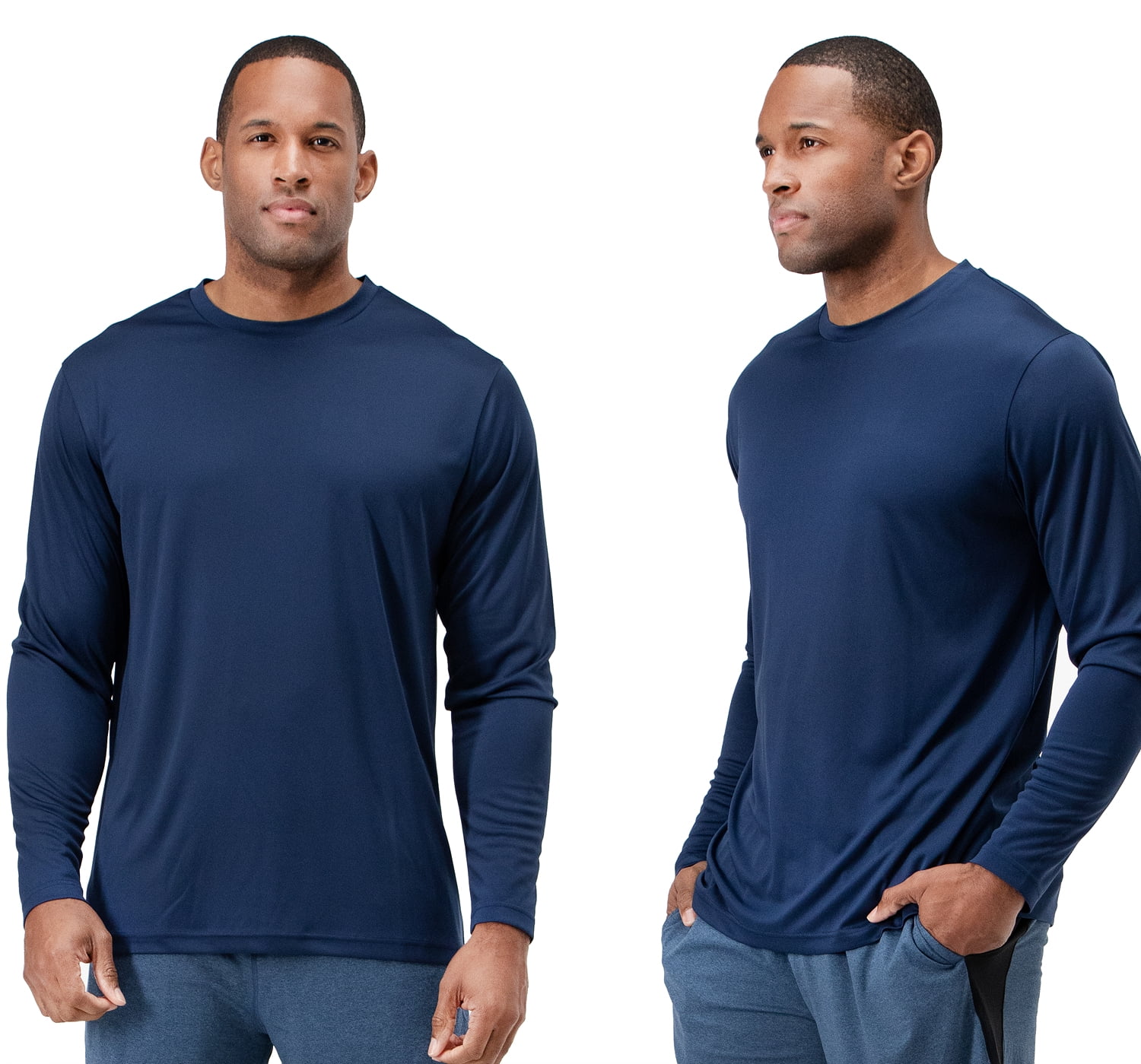 DEVOPS Men's 2 Pack UPF 50+ UV Blocking Long Sleeve Dri Fit T-Shirts ...