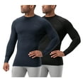 DEVOPS 2 Pack Men's thermal turtle neck long sleeve compression shirts ...