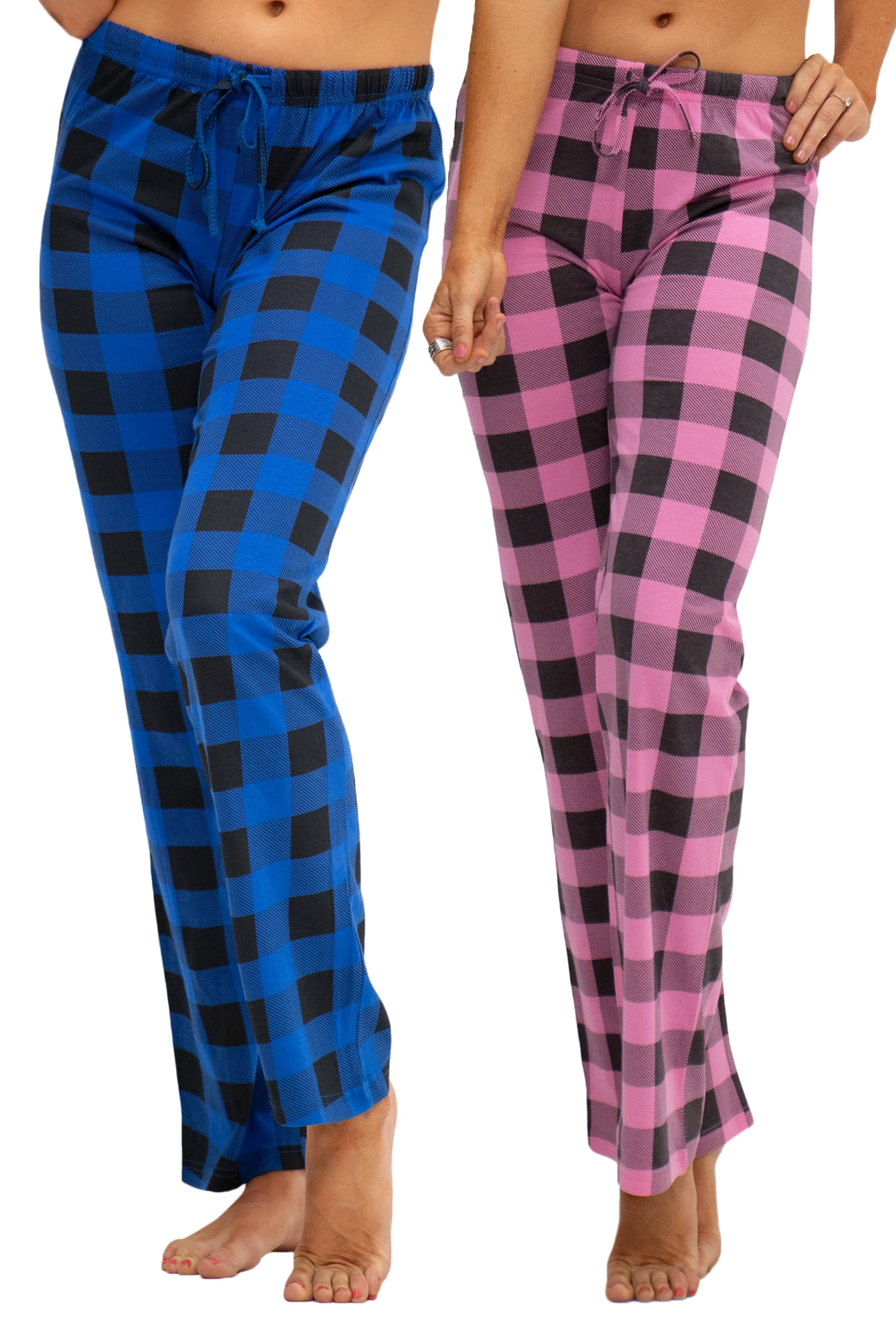 DEVOPS 2 Pack Women's Star Cotton Pajama Pants Sleepwear (X-Large, Blue ...
