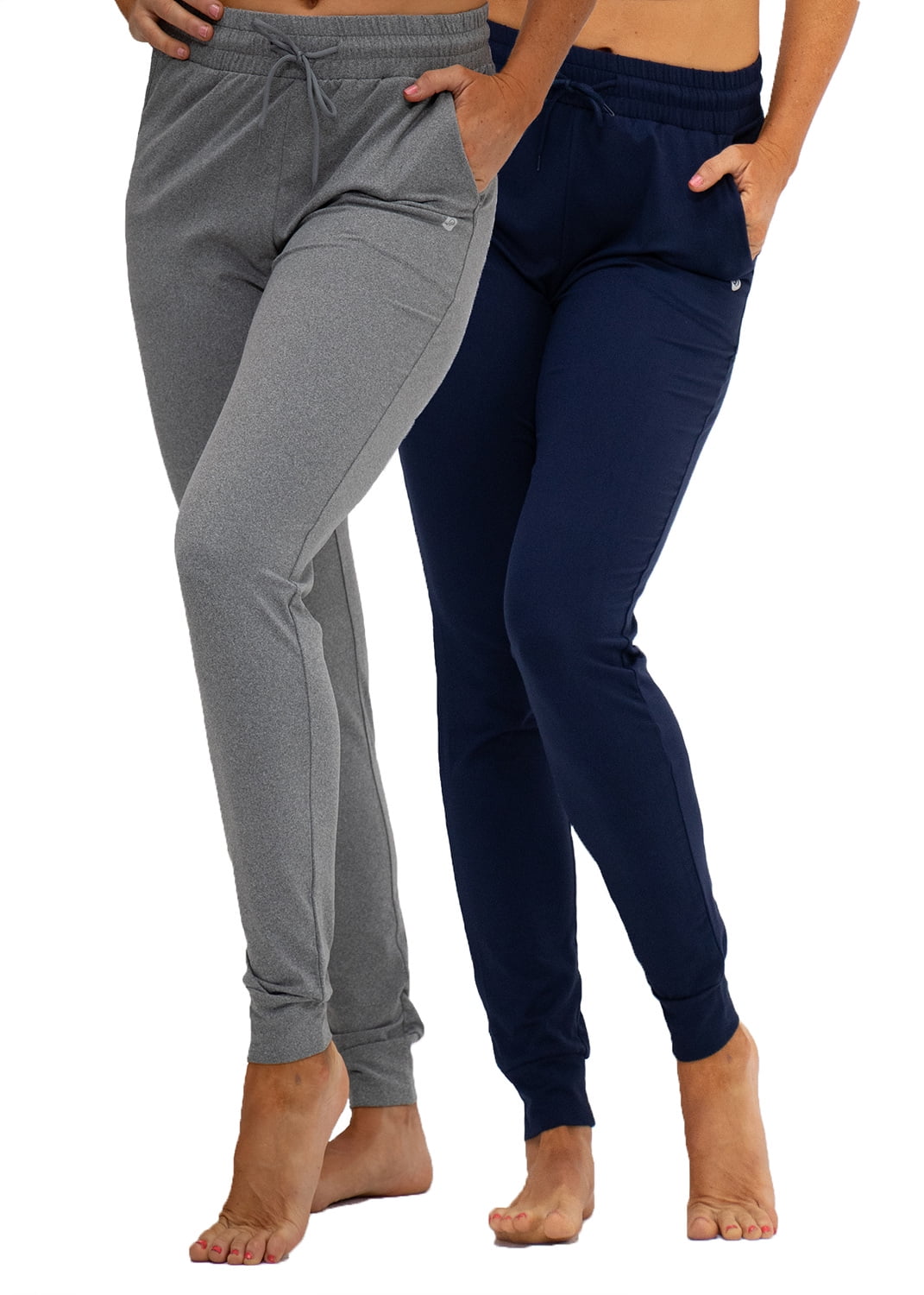 DEVOPS Women's 2-Pack Yoga Jogger Pants, Gym/Workout, Side Pockets ...