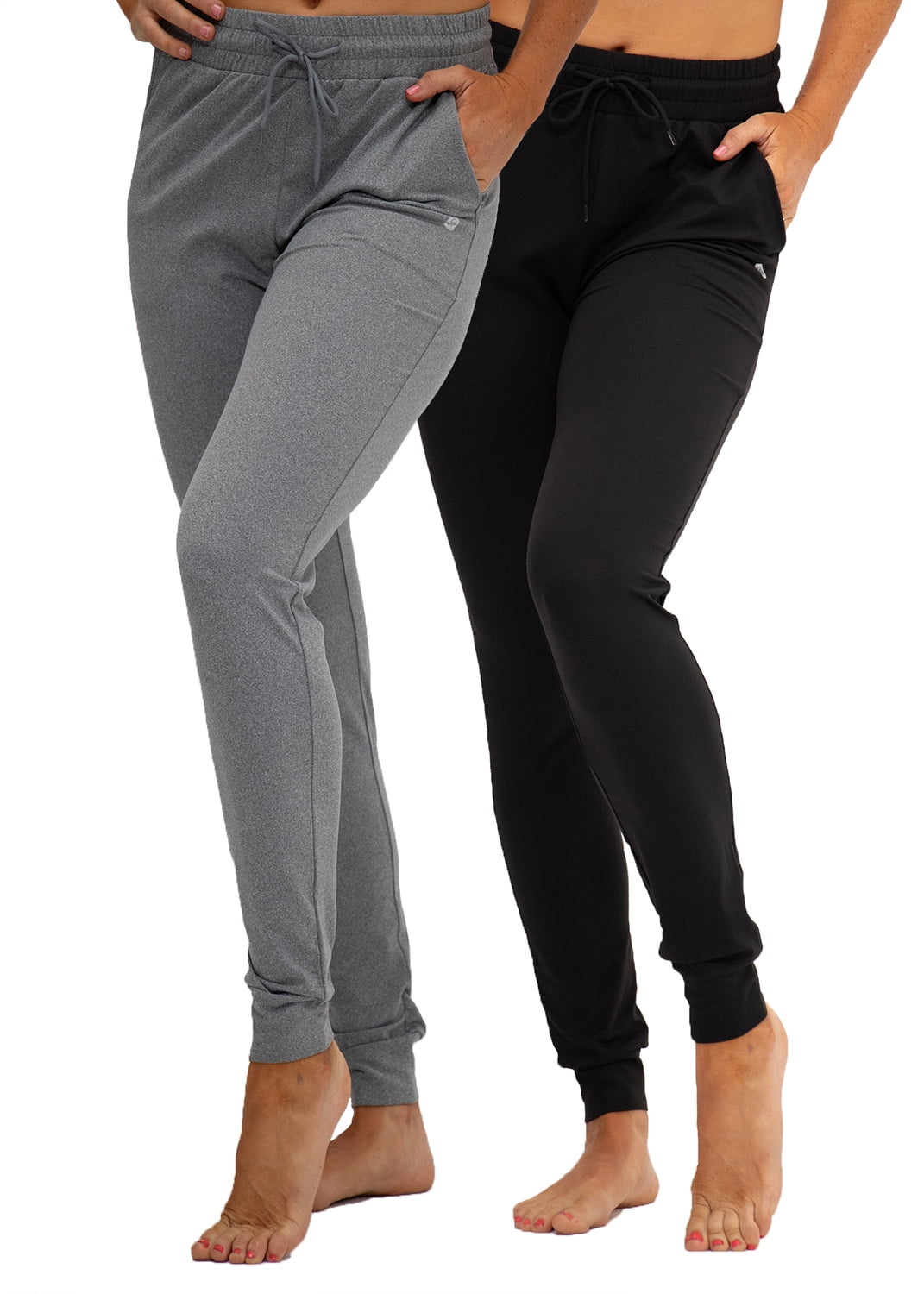 DEVOPS Women's 2 Pack Yoga Jogging Sweatpants with Side Pocket (Small ...