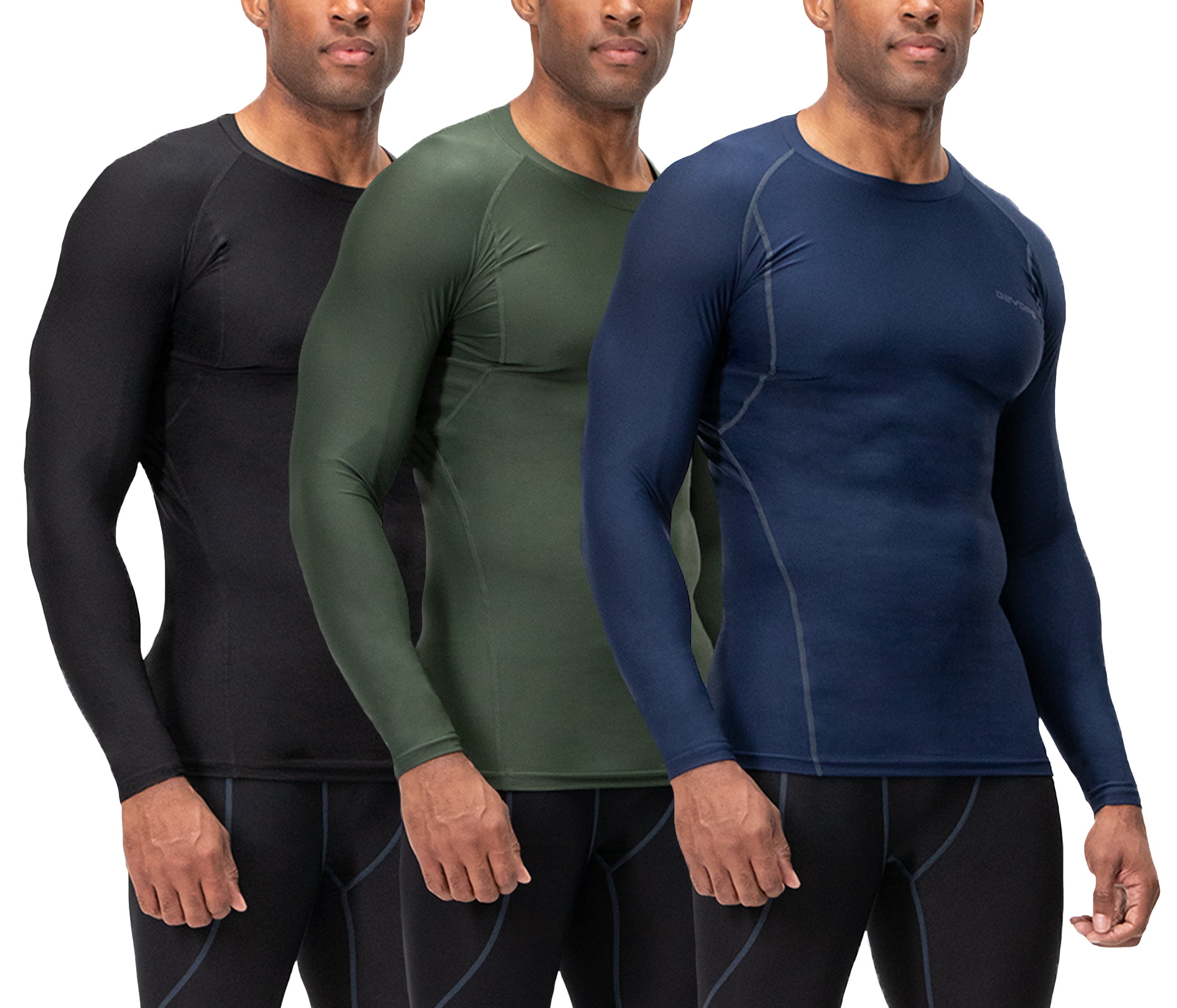 DEVOPS Adult Men's Sports Clothing - 3 Pack Athletic Long Sleeve ...