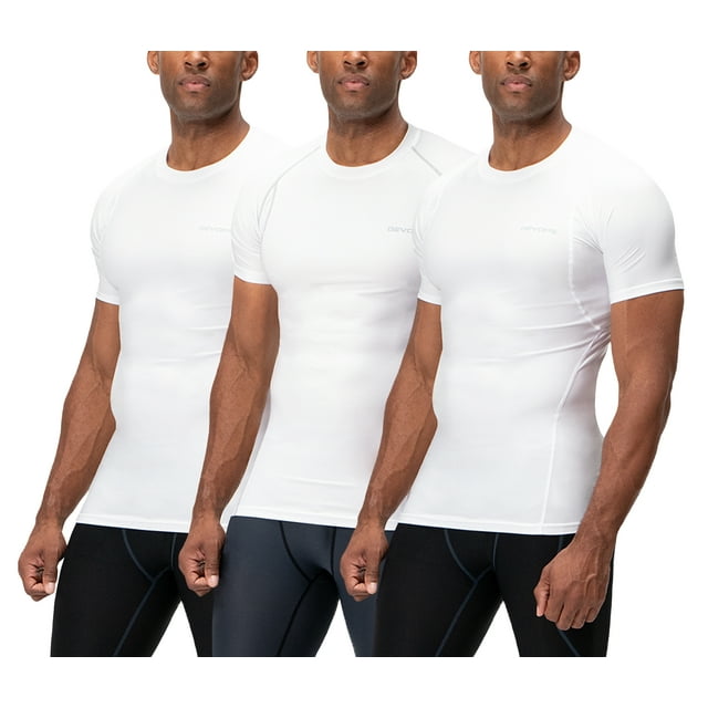 DEVOPS 3 Pack Men's Athletic Short Sleeve Compression Shirts (X-Large ...