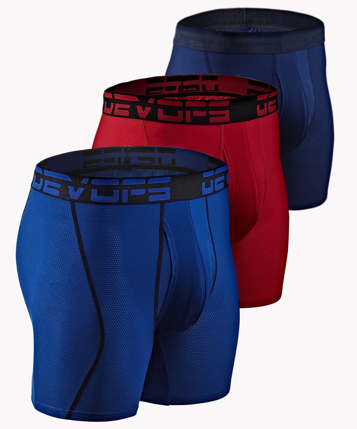 DEVOPS 3 Pack Men's Perfomance Cool Dry Mesh Underwear Boxer Trunk 6 ...