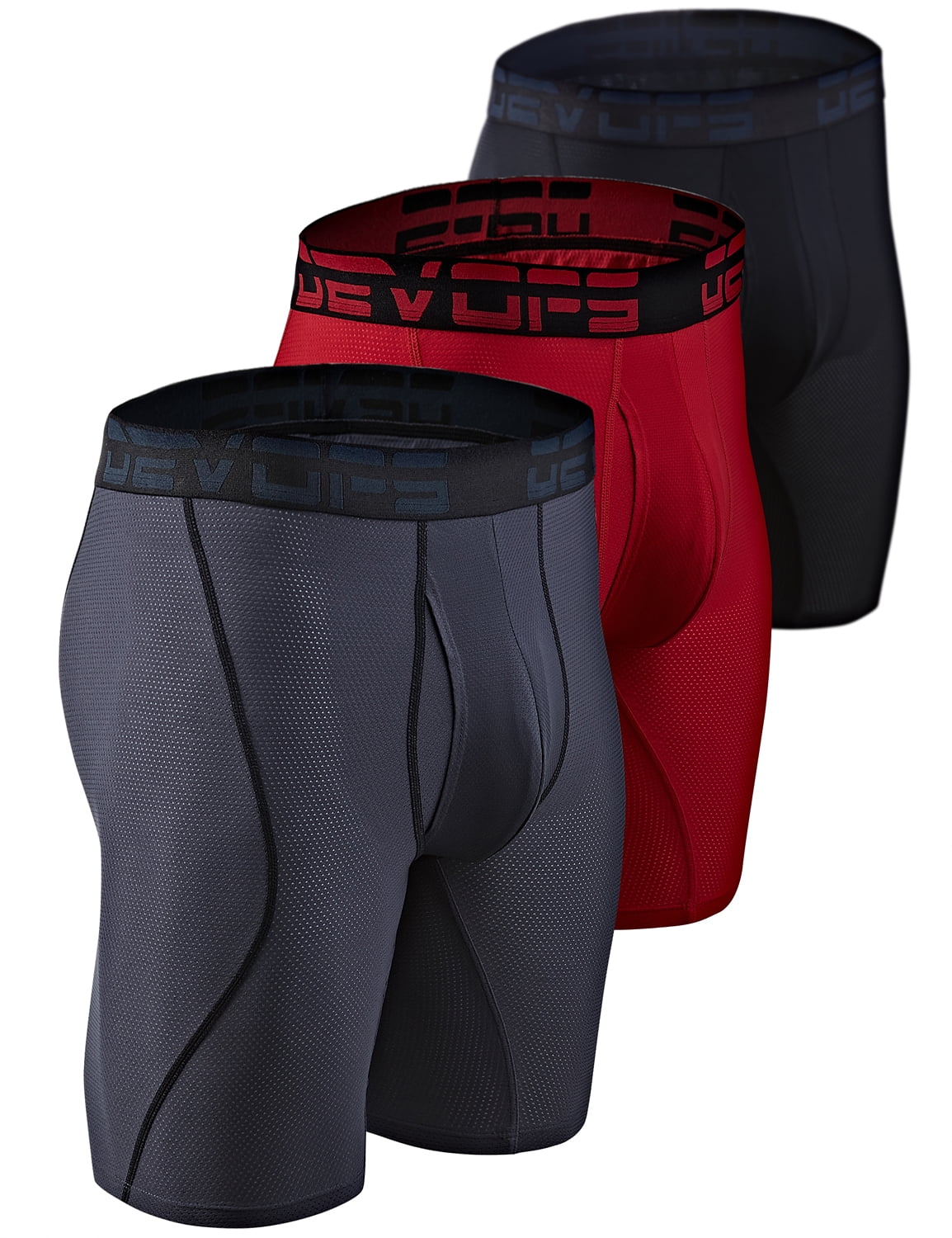 DEVOPS 3 Pack Men's Perfomance Cool Dry Mesh Underwear Boxer Trunk 9 ...