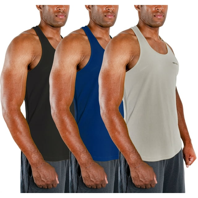DEVOPS Men's Sleeveless Dri Fit Gym Workout Tank Top, 3 Pack - Walmart.com