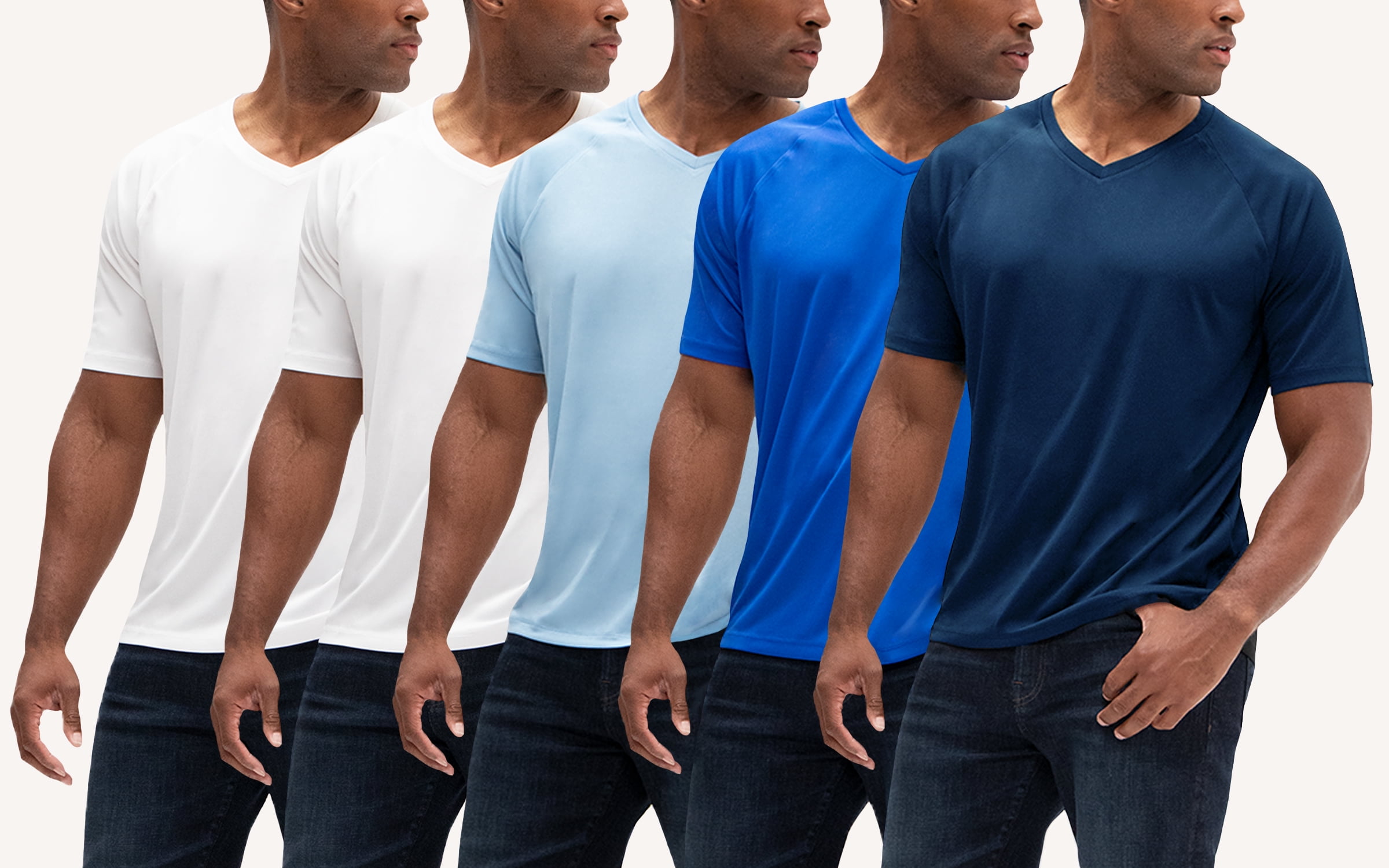 DEVOPS 5 Pack Men's UPF 50+ Sun Protection Moisture Wicking Dry-Fit ...