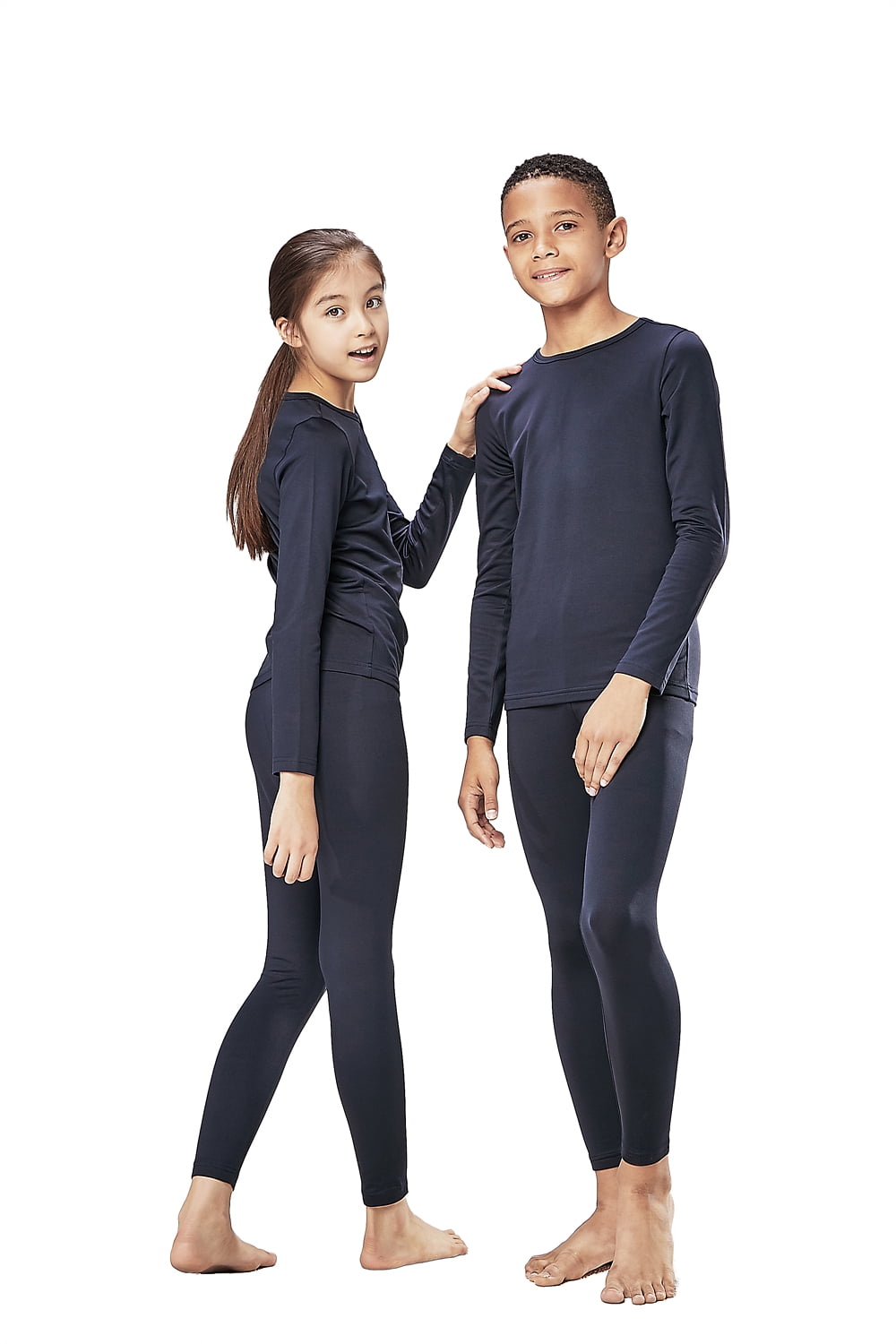 DEVOPS Kids Insulated Thermal Underwear Set, Micro Fleece Lined Long ...