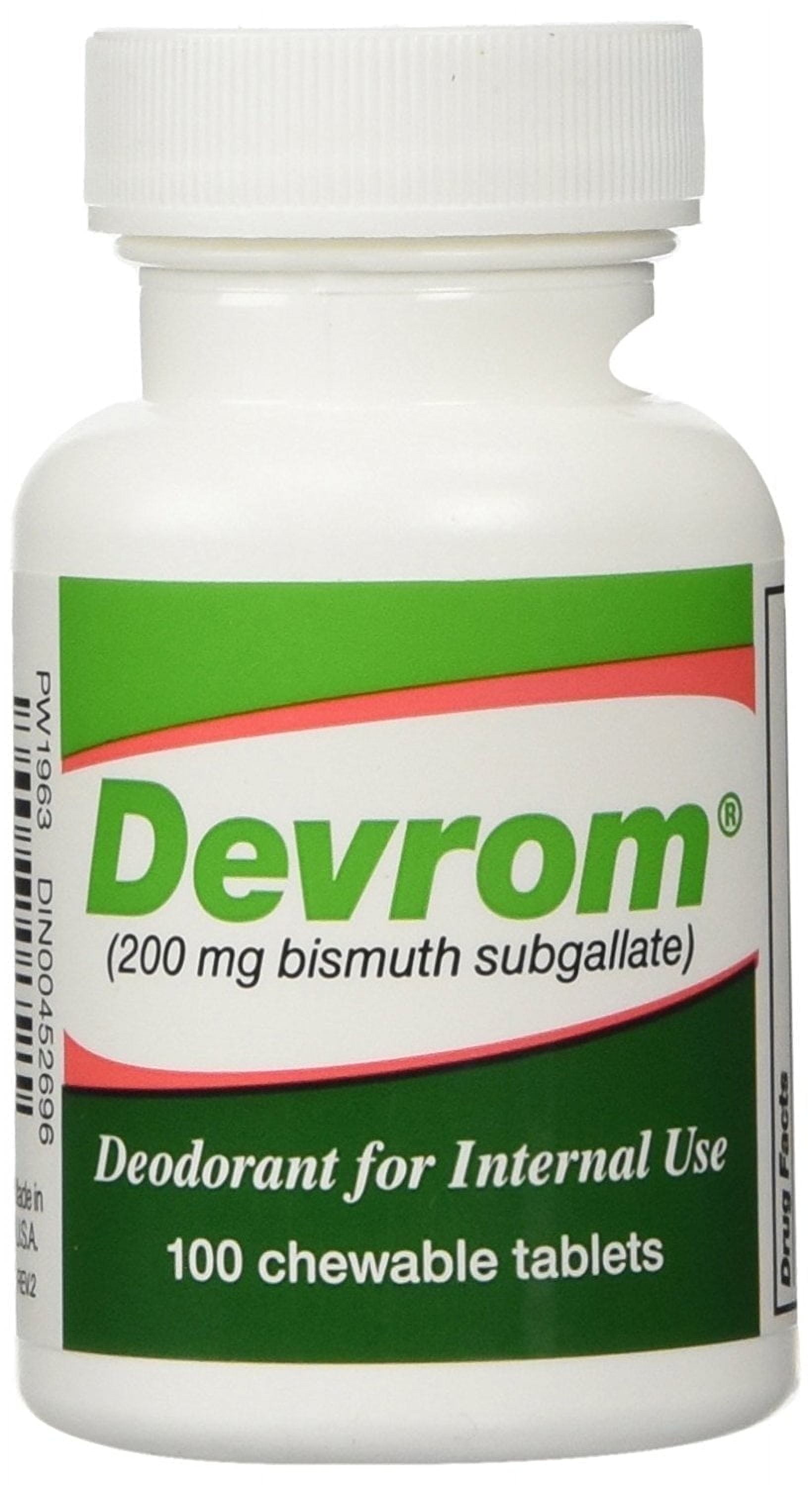 Devrom Internal Deodorant, Flatulence Odor Reducer, 200mg Bismuth ...