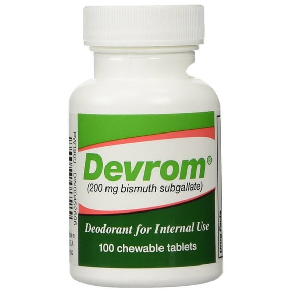 Devrom Internal Deodorant, Flatulence Odor Reducer, 200mg Bismuth ...
