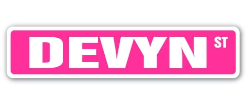 DEVYN Street Sign Childrens Name Room Sign | Indoor/Outdoor | 36" Wide ...