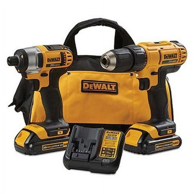 DeWALT 20V MAX Compact Cordless Drill/Impact Set with Power Charger and ...
