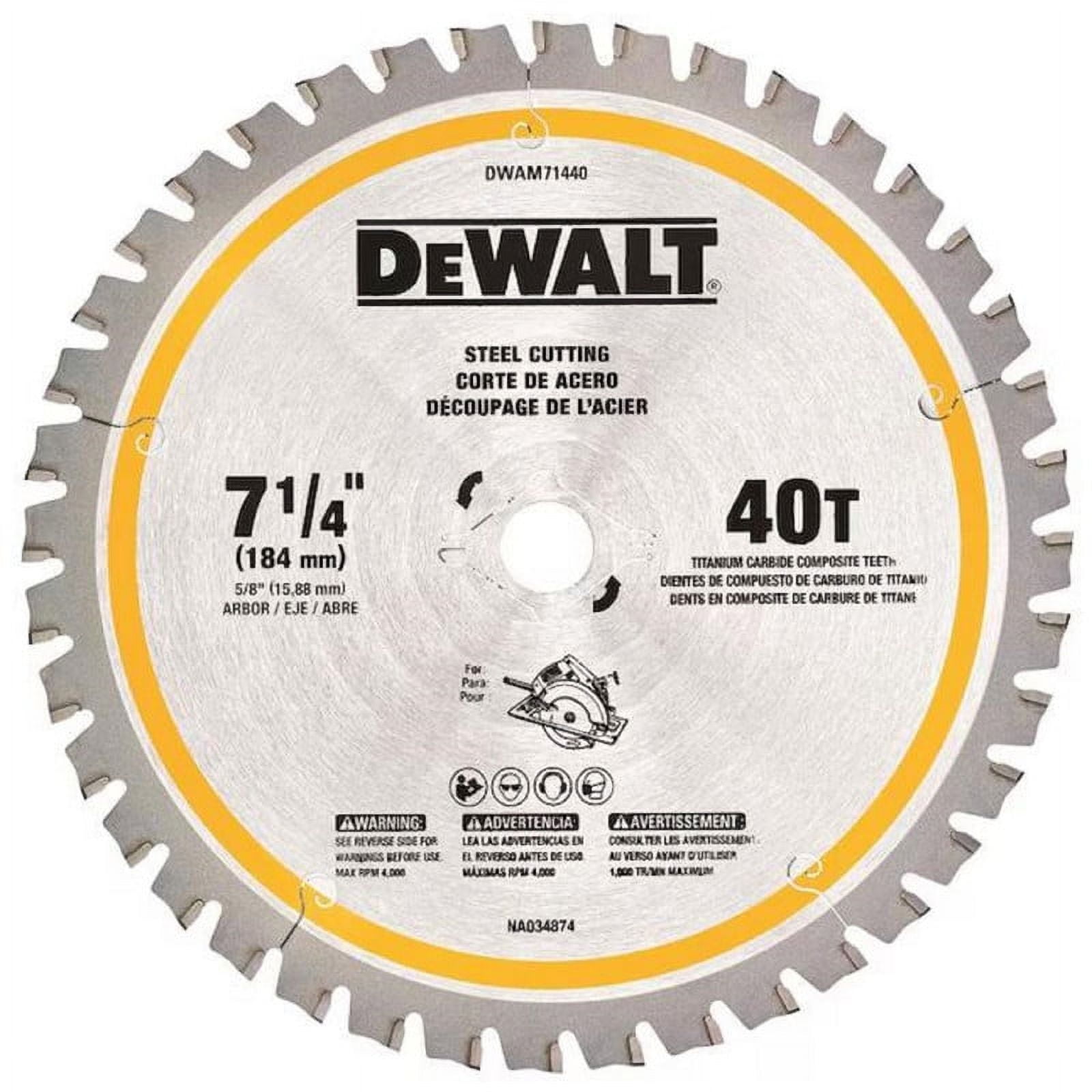 DEWALT 7-1/4-in 40-Tooth Tungsten Carbide-tipped Steel Circular Saw ...