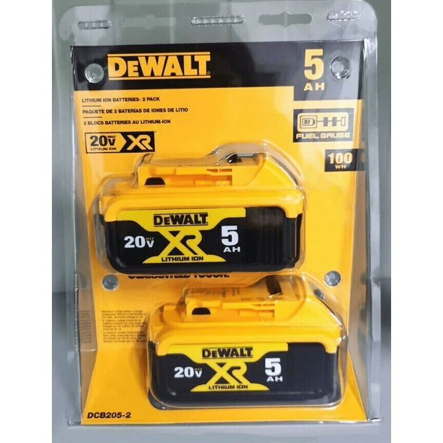 DEWALT DCB205 20V 5Ah Power Tool Battery, 2 Pack - Walmart.com