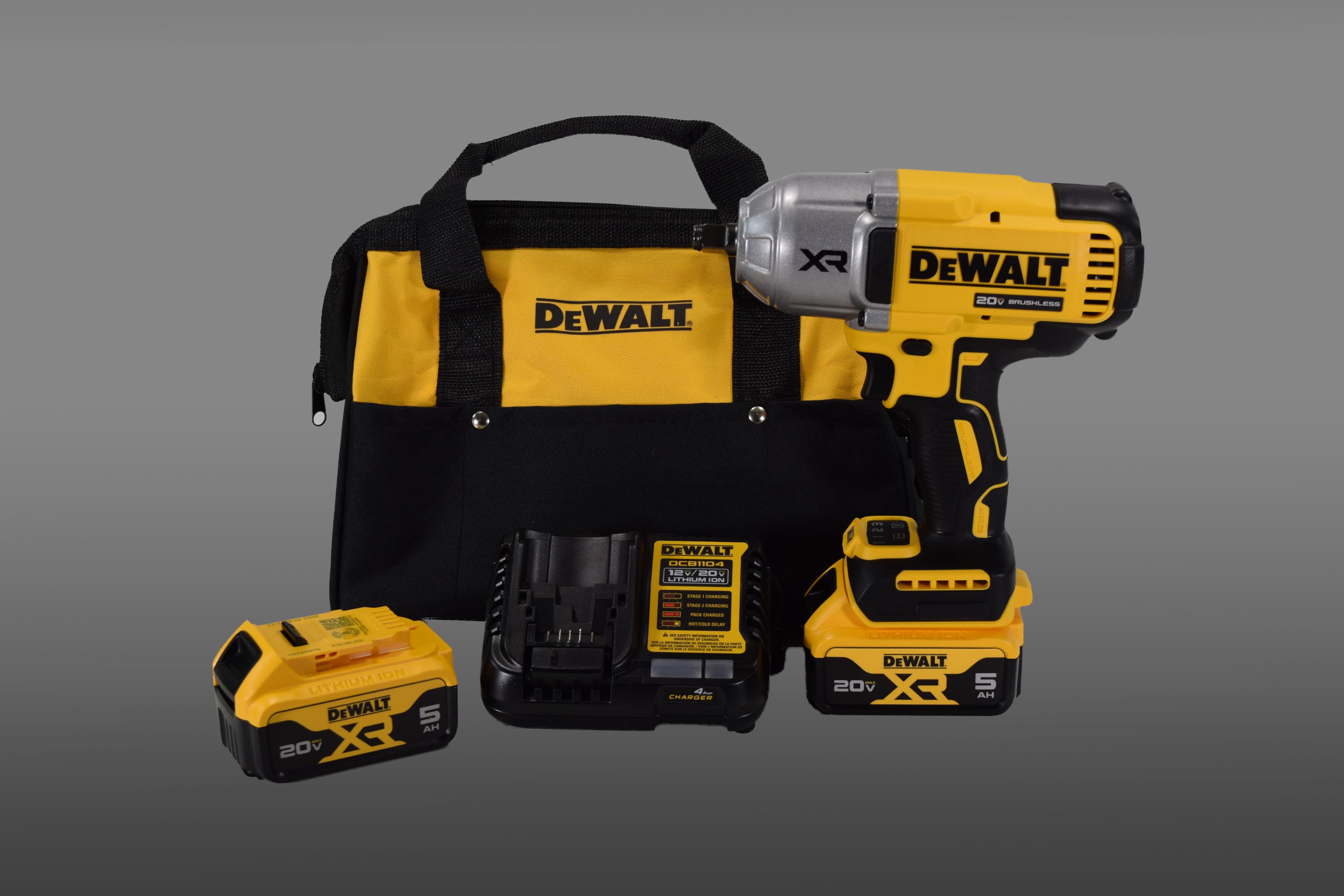 Dewalt 20v Max Xr Cordless 1 2 High Torque Impact Wrench Kit With 2