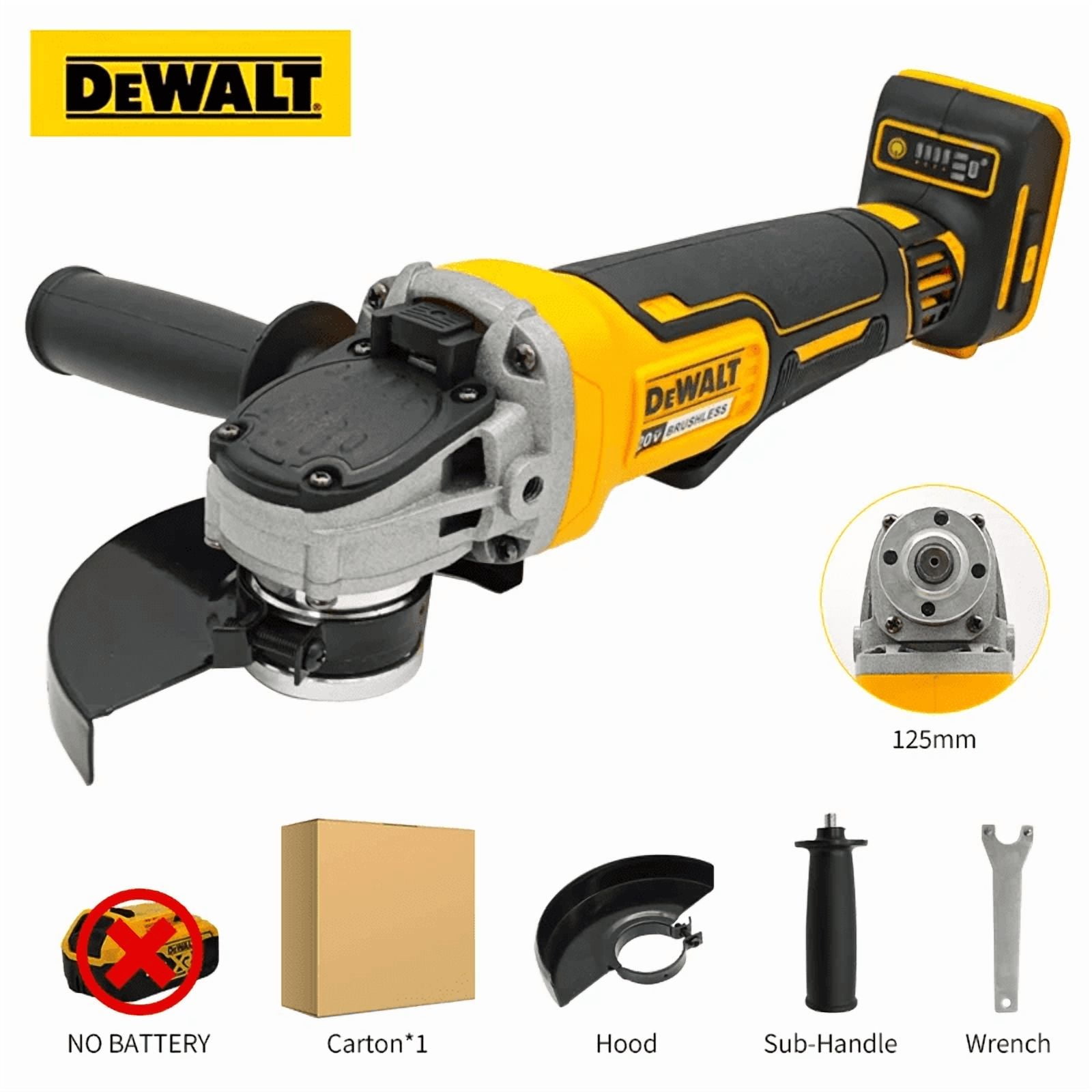 DEWALT DCG406 Brushless Angle Grinder 125mm Flat Head 18V Lithium ...