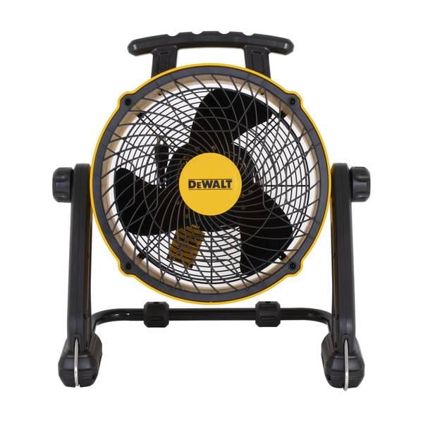 DEWALT DEWALT 16 in. Yellow 3 Speed Benchtop and Hanging Drum Fan ...