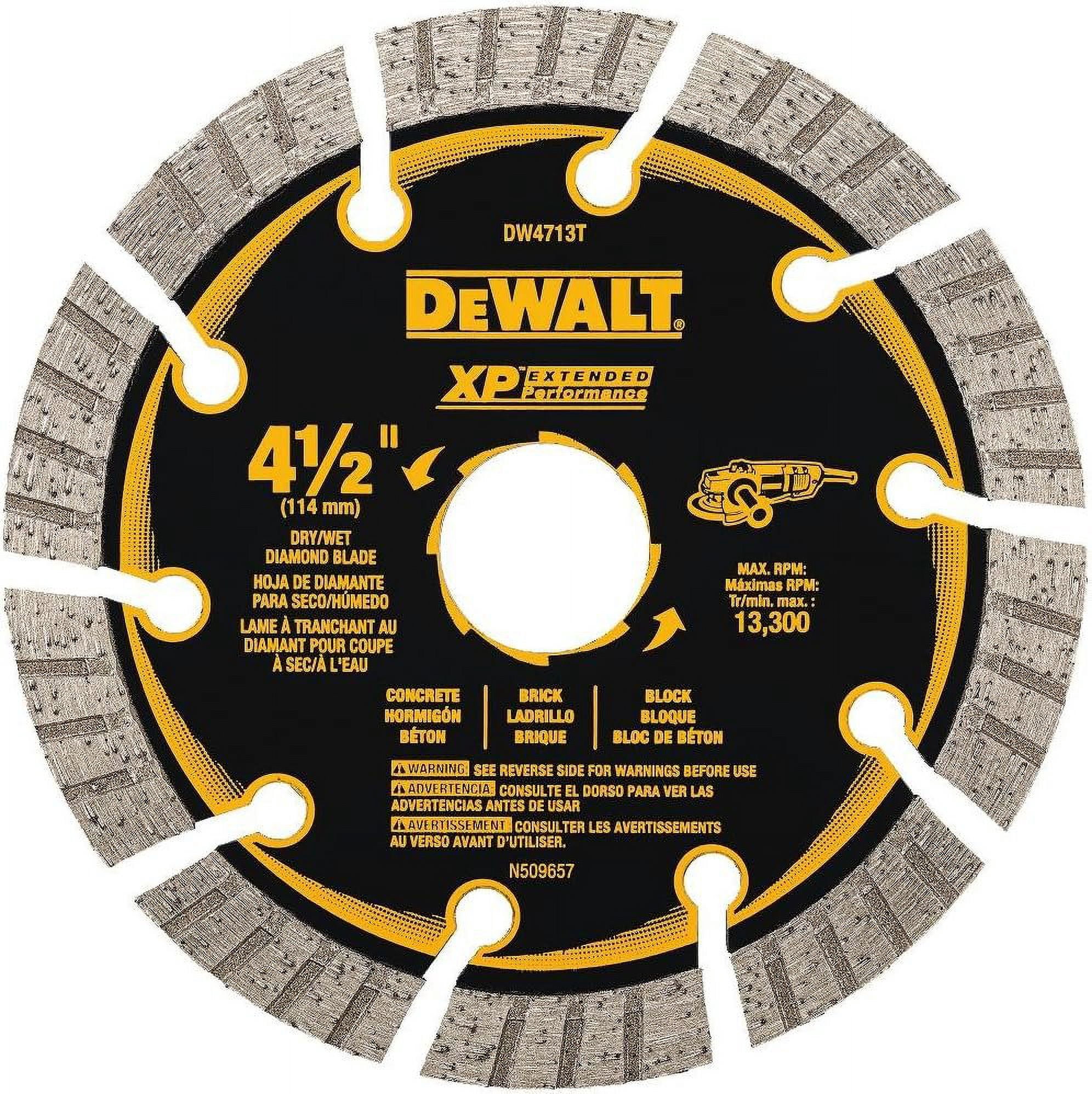 DEWALT DW4713T 4-1/2" XP Turbo Seg Diamond Blade - Walmart.com