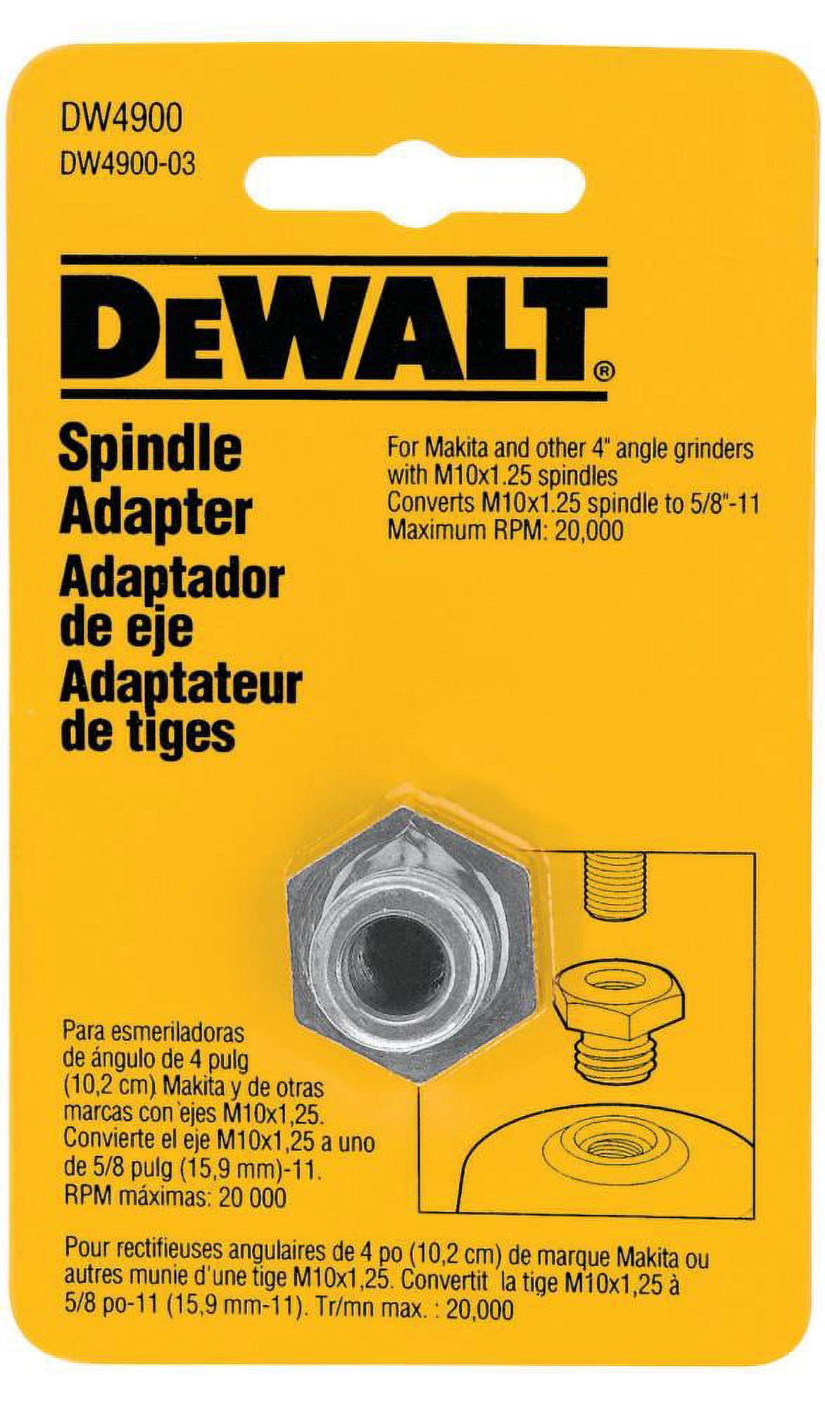 DEWALT DW4900 5/8-11-Inch Grinder Arbor Adapter for M10-Inch by 1.25 ...